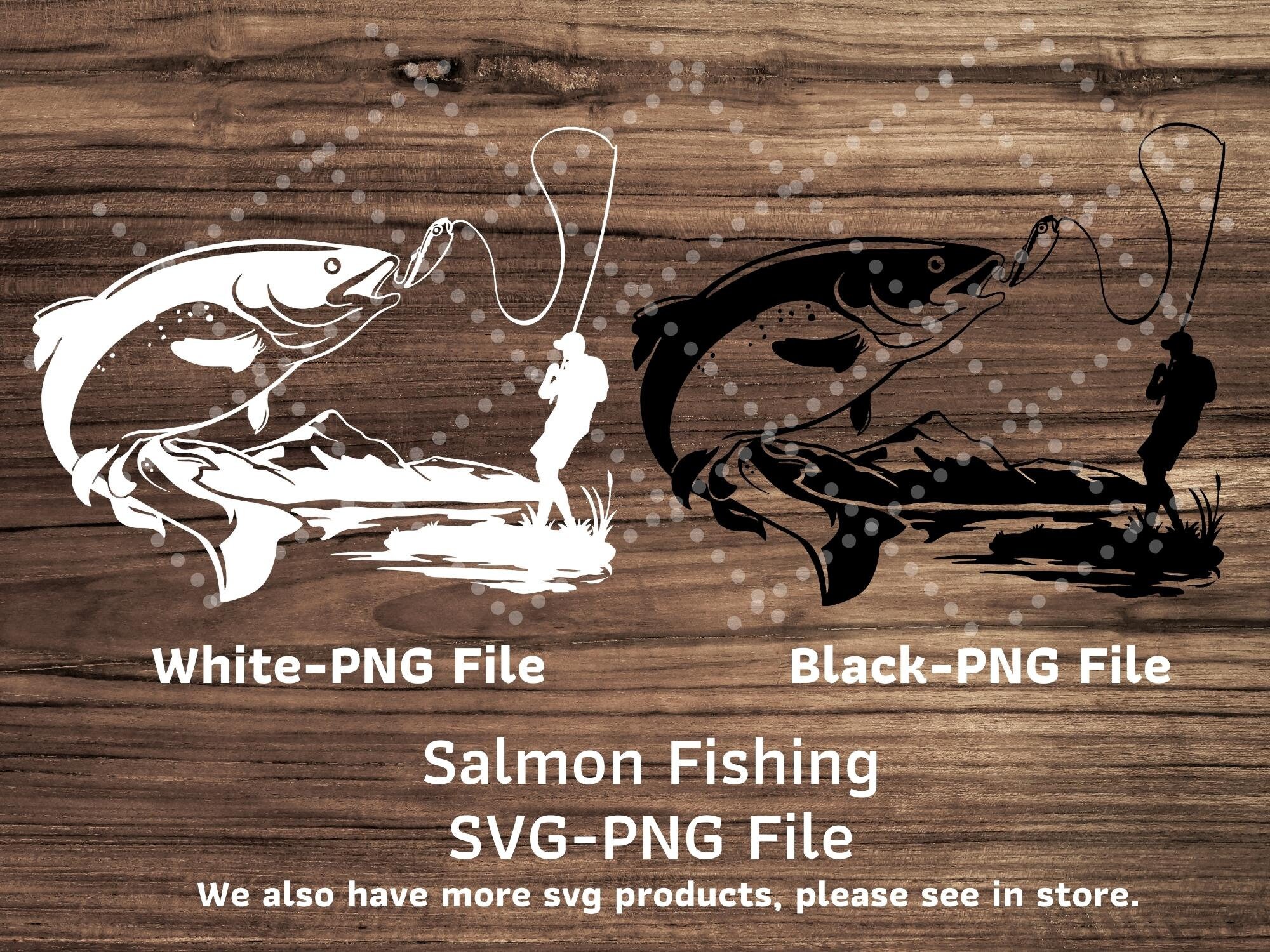 Salmon Fishing SVG File Fisherman Svg Salmon Fly Fishing - Etsy Canada