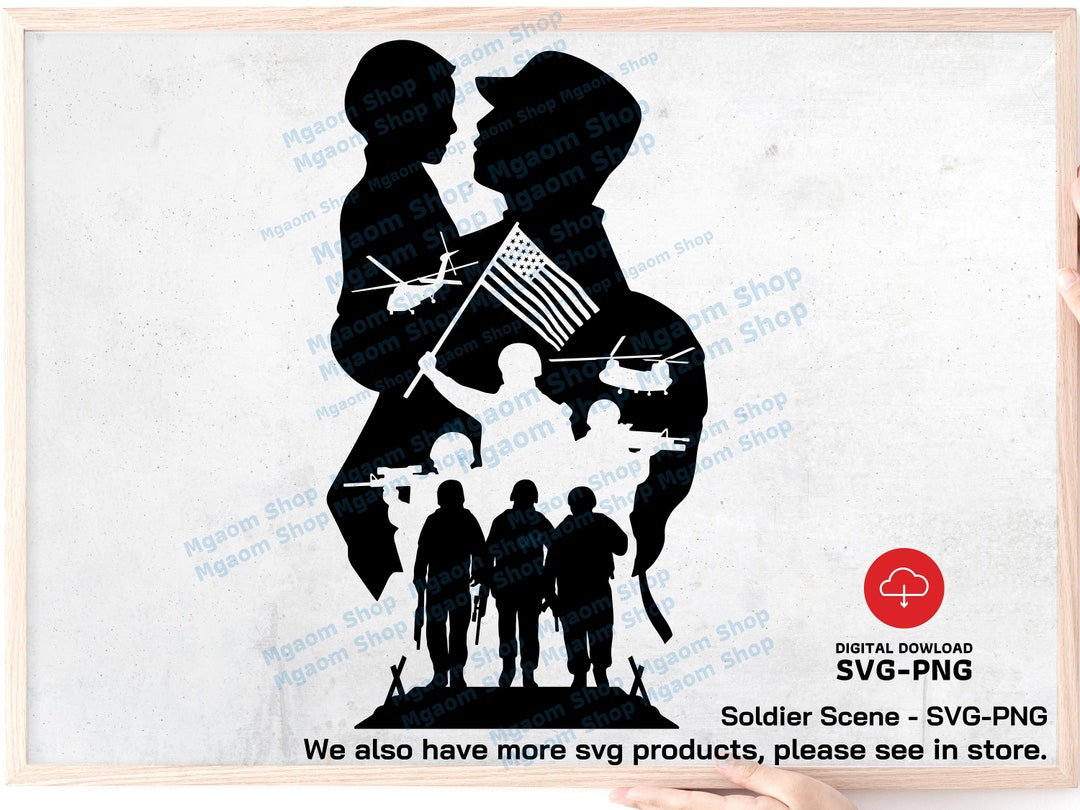 Soldier Scene Svg, Soldier Svg, US Army Svg, US Navy Svg, US Soldier ...