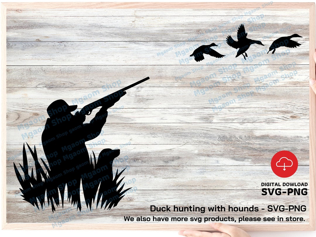 Duck Hunting Scene SVG File: Hunter With Hounds (digital Download) - Etsy