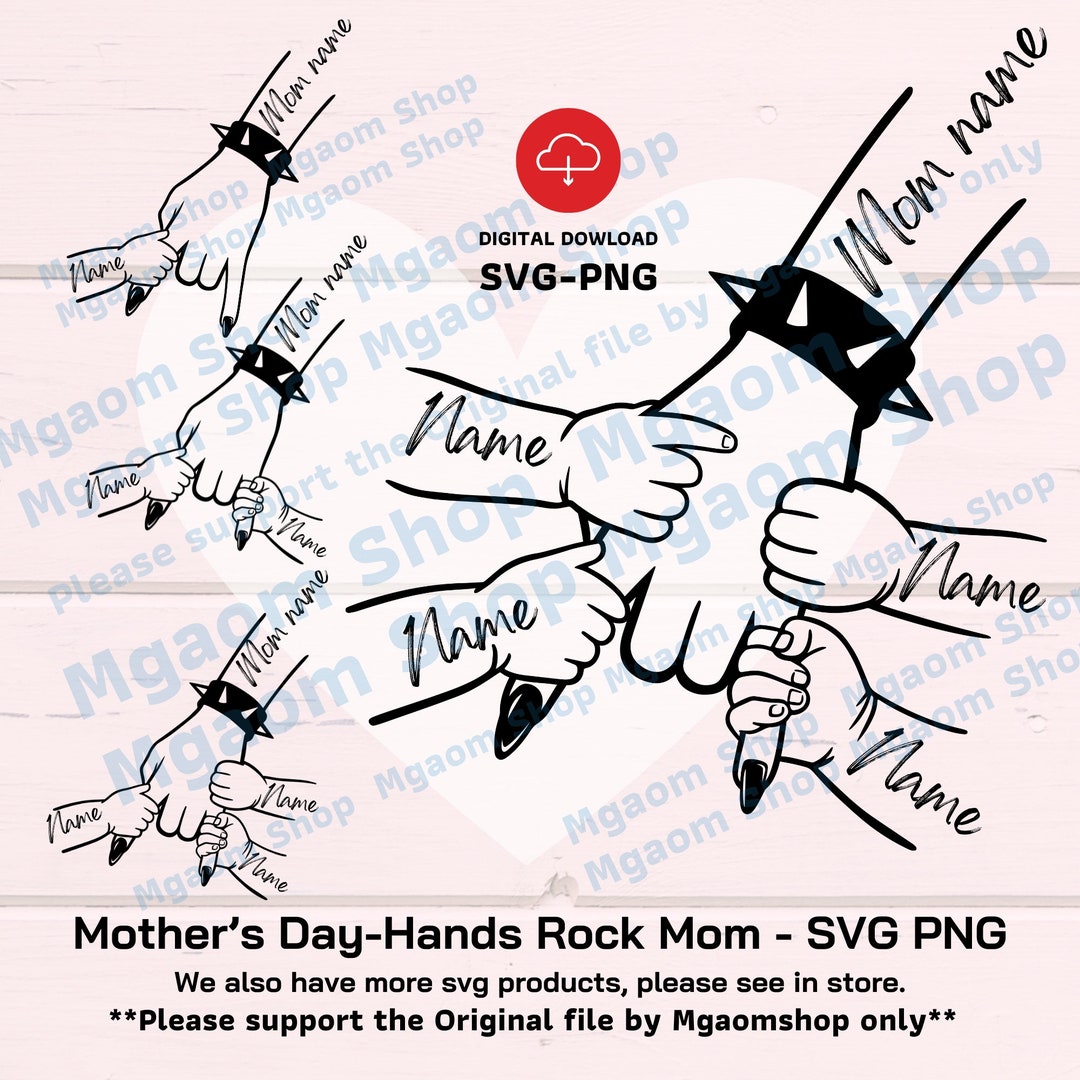 Rock Mom Hands SVG: Mother's Day Family Design (digital Download) - Etsy