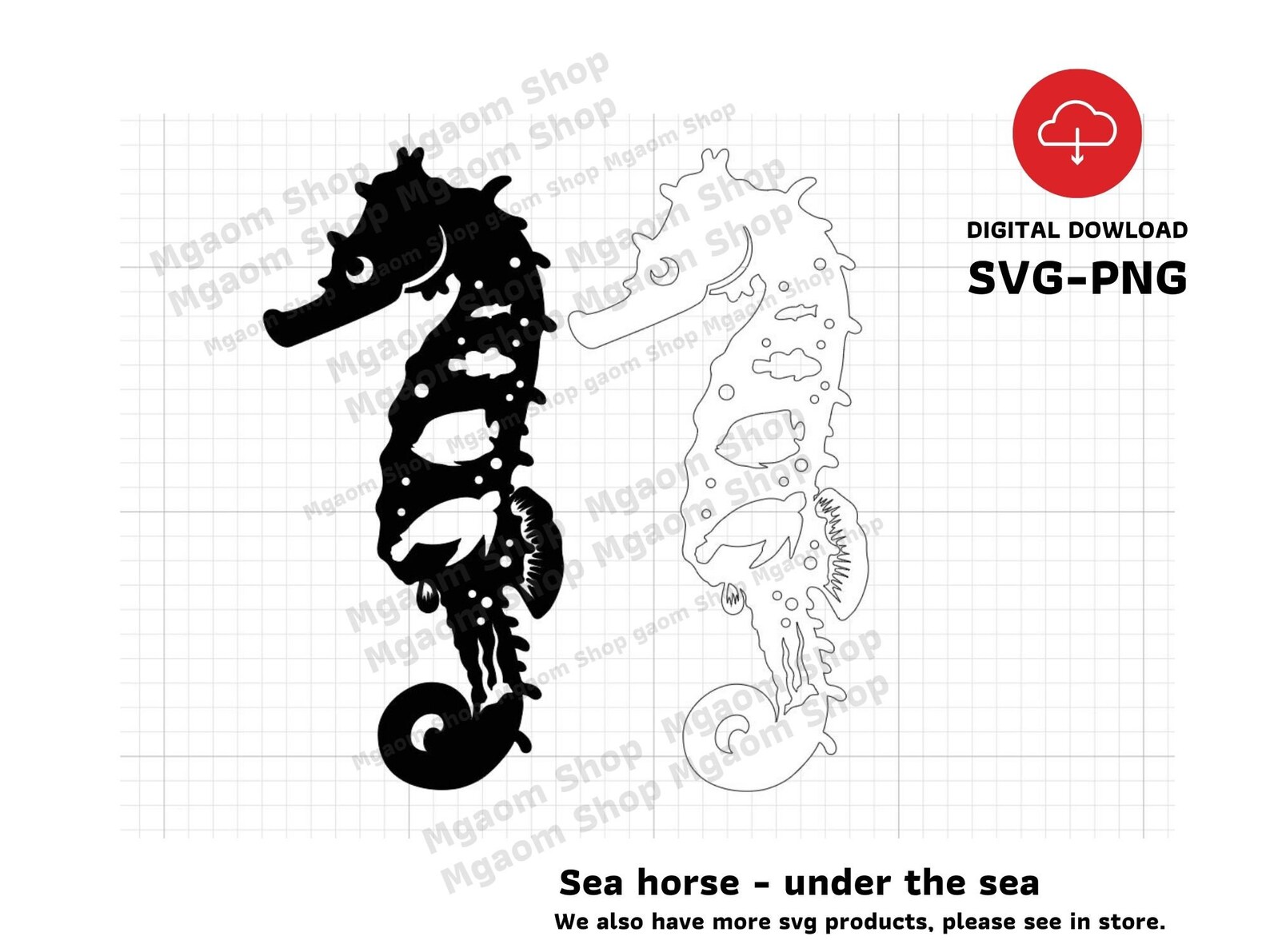 Zeepaard SVG Zeepaard onder de zee SVG Oceaandieren SVG - Etsy België