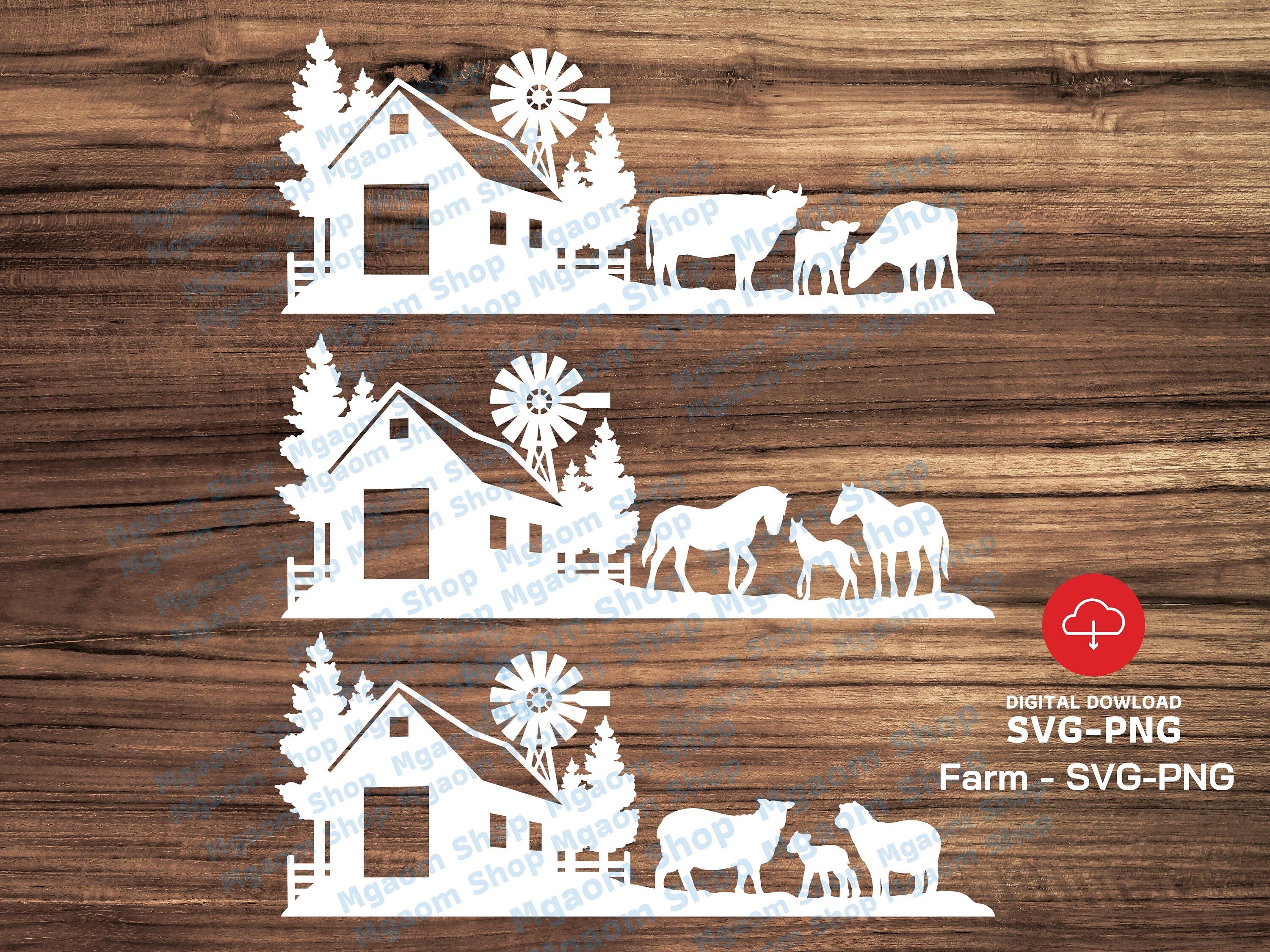 Farm Svg 3 Farm Scene Svg File Family Farm Svg Barn Svg - Etsy Australia
