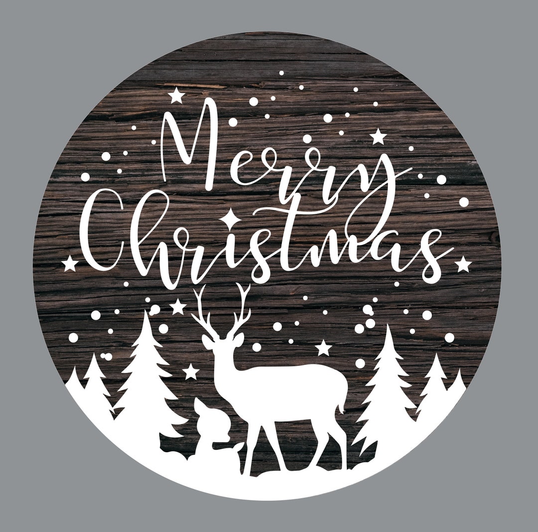 Merry Christmas Door Hanger Digital Cut Files Christmas Svg Cut File