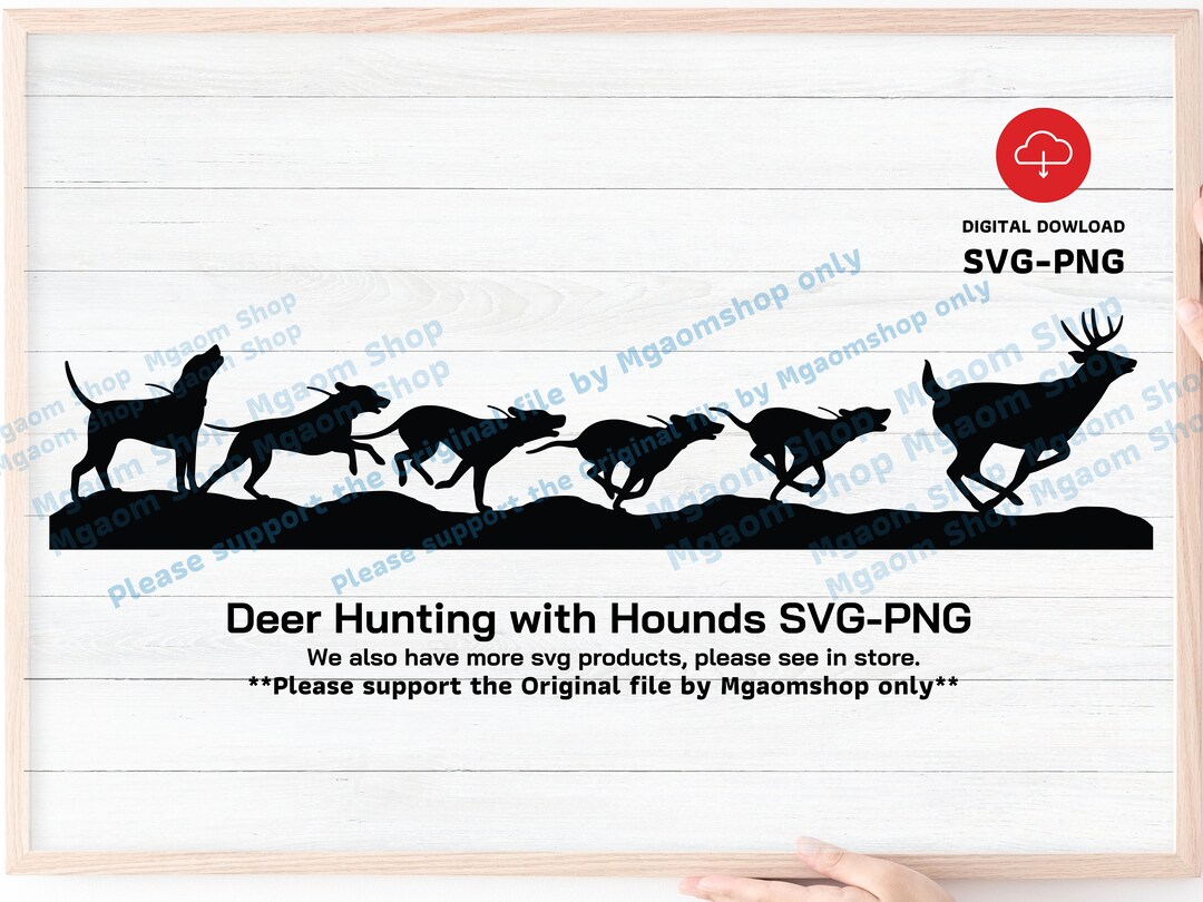 Deer Hunting With Hounds Svg, Hounds Running Deer Svg , Hound Chasing ...