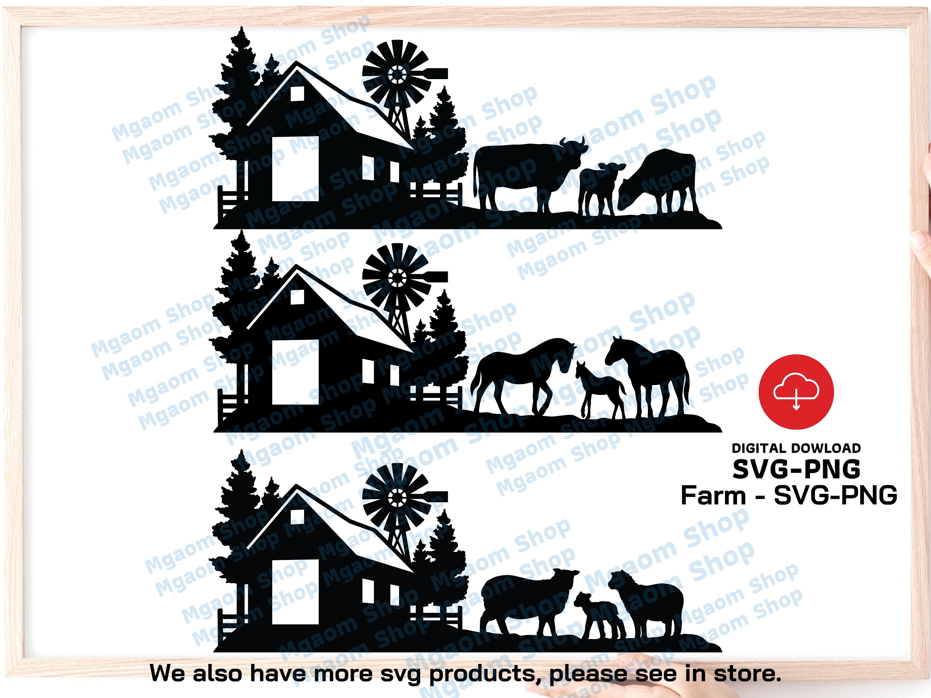 Farm Svg 3 Farm Scene Svg File Family Farm Svg Barn Svg - Etsy
