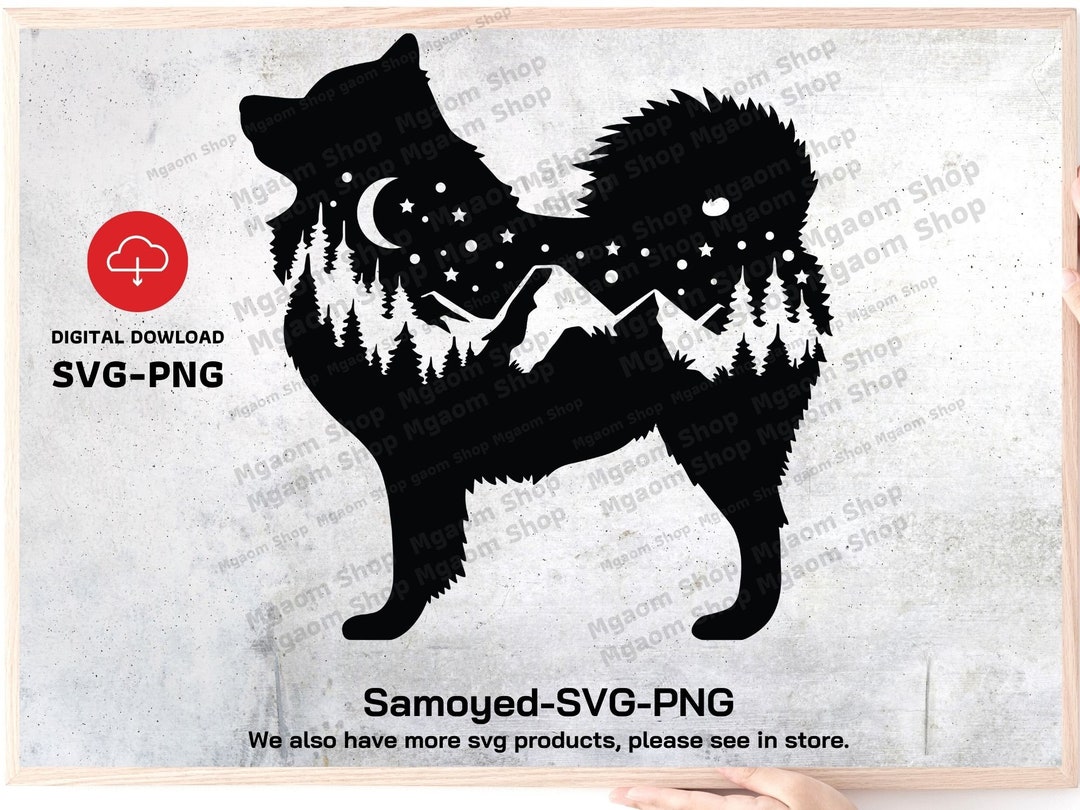 Samoyed Svg, Samoyed Nature Scene Svg, Dog Svg, Love Samoyed Svg, Svg ...