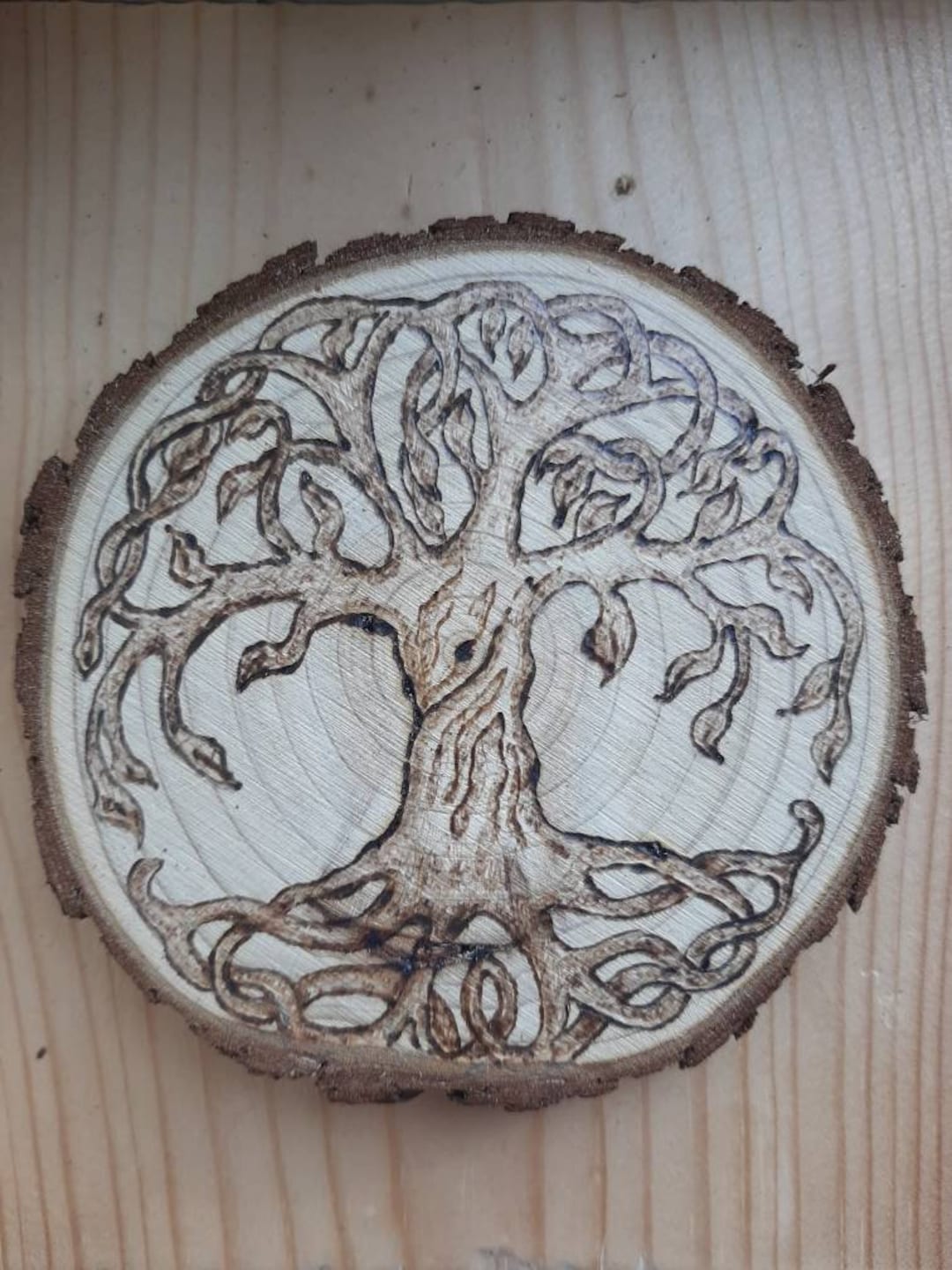 Tree of Life Woodburned Tree Ring - Etsy