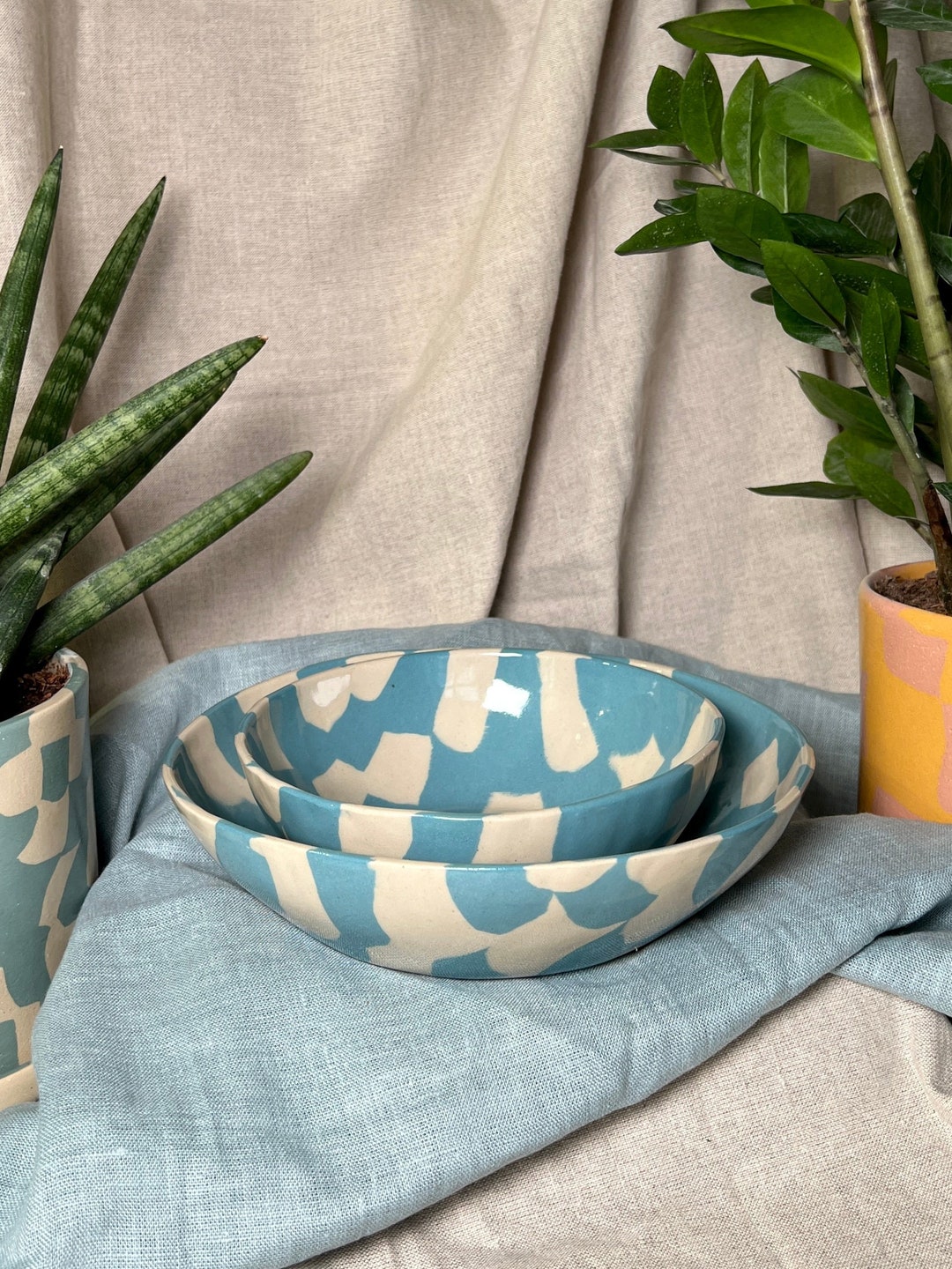 Handmade Ceramic Bowl Blue: Functional Stoneware Dinnerware - Etsy