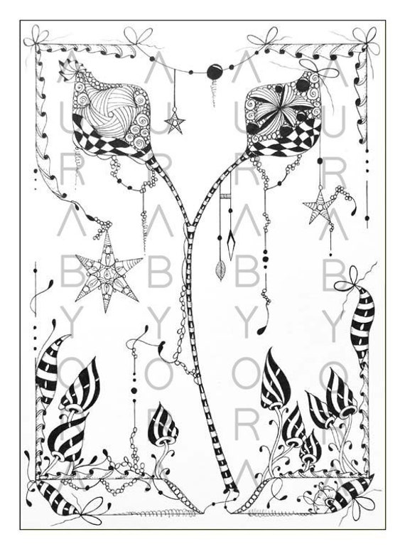 Tsade Sofit Original Illustration Hebrew Alphabet Hebrew | Etsy