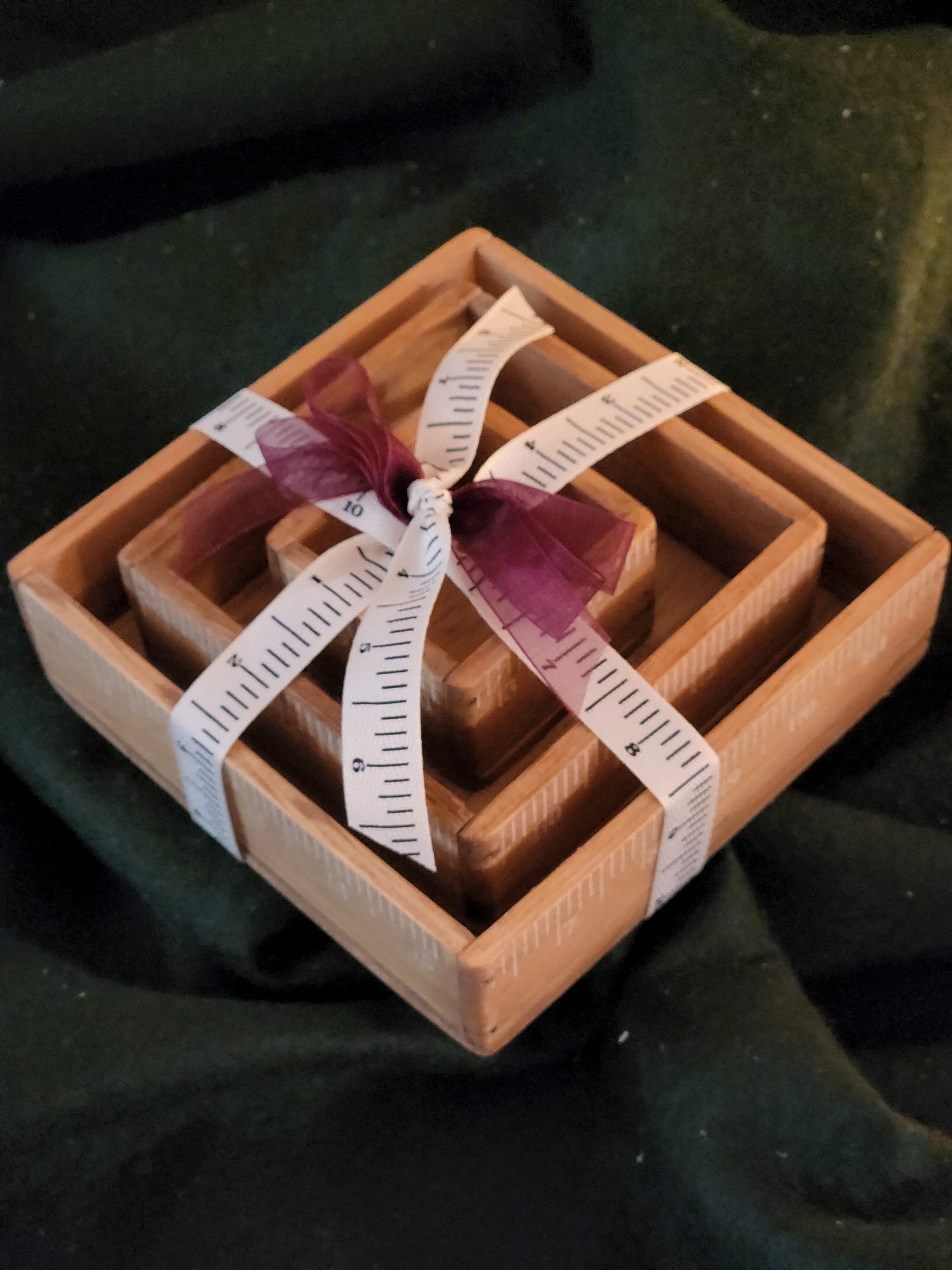 Wooden Yardstick Box, Country Style Box, Decorative Table Box, Country ...