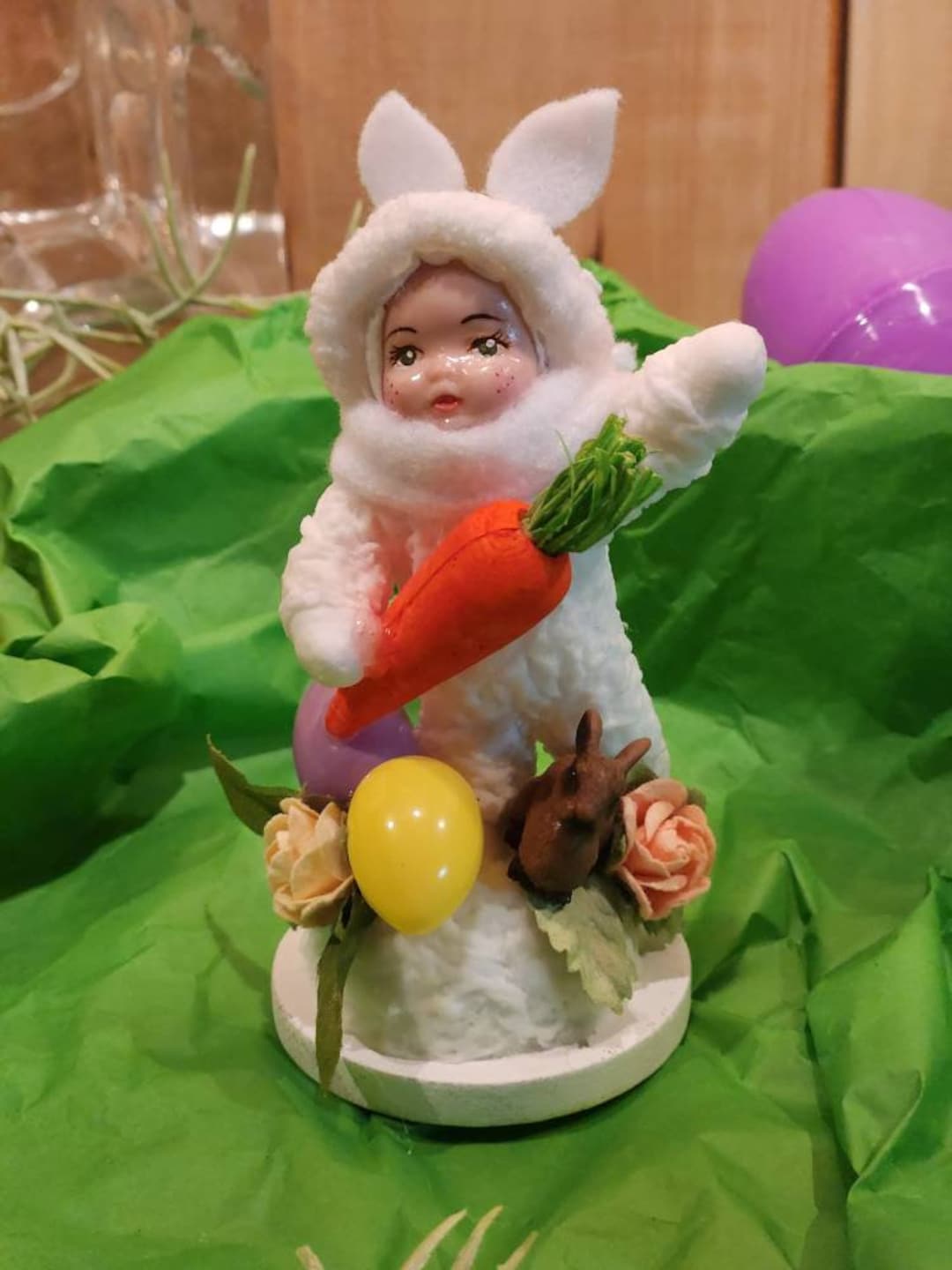 Handmade Spuncotton Figurines, Easter Cotton Toys, Easter Figurine ...