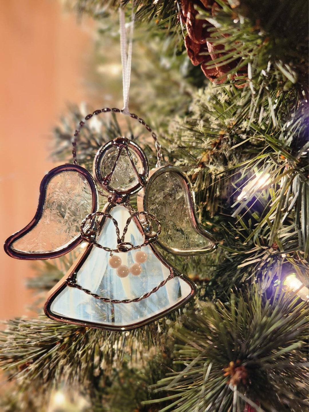 Stained Glass Angel, Stained Glass Ornament, Holiday Gift Ornament ...