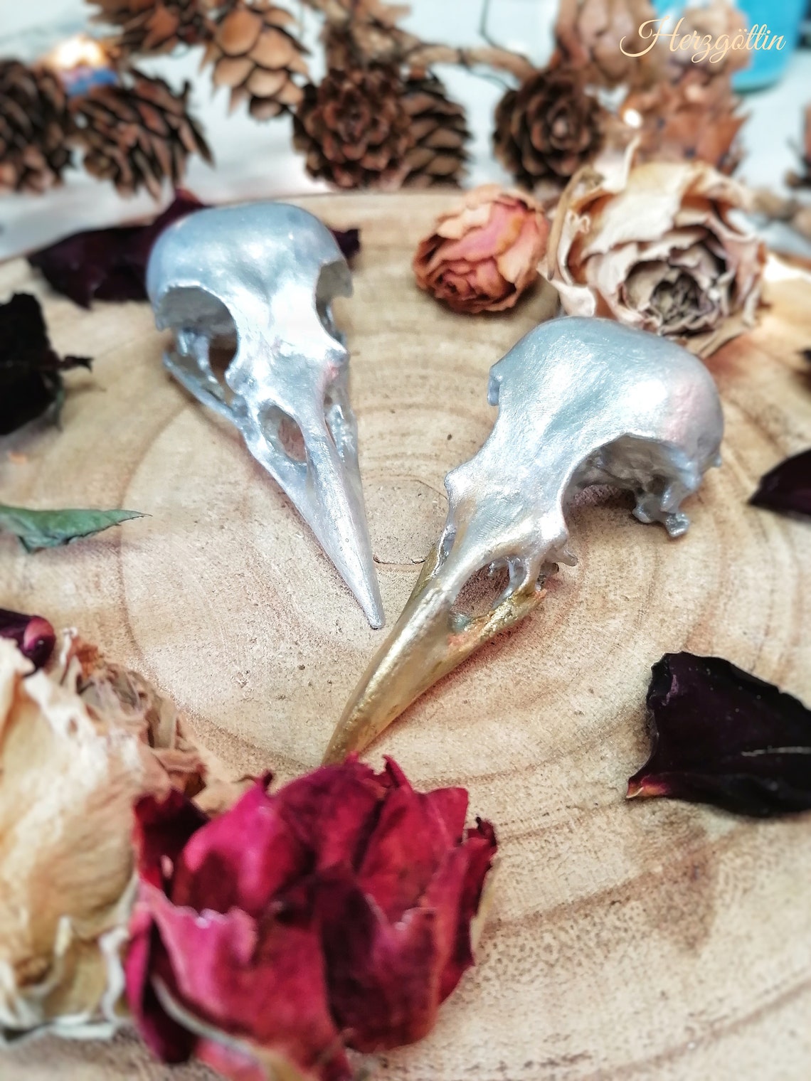 Raven Skull Replica Made of Resin | Organic! Decoration Viking Gothic ...