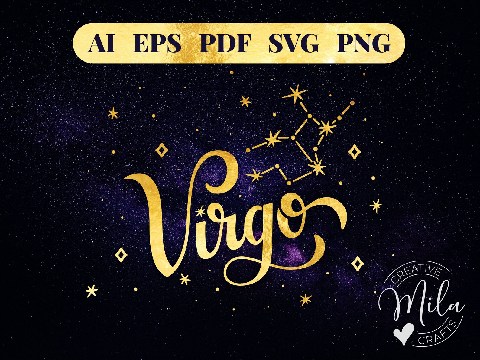 Horoscope Virgo Zodiac Sign SVG, Astrology Birth Symbol Print File ...