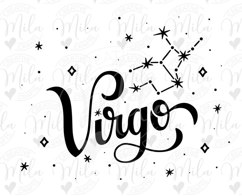 Horoscope Virgo Zodiac Sign SVG, Astrology Birth Symbol Print File ...