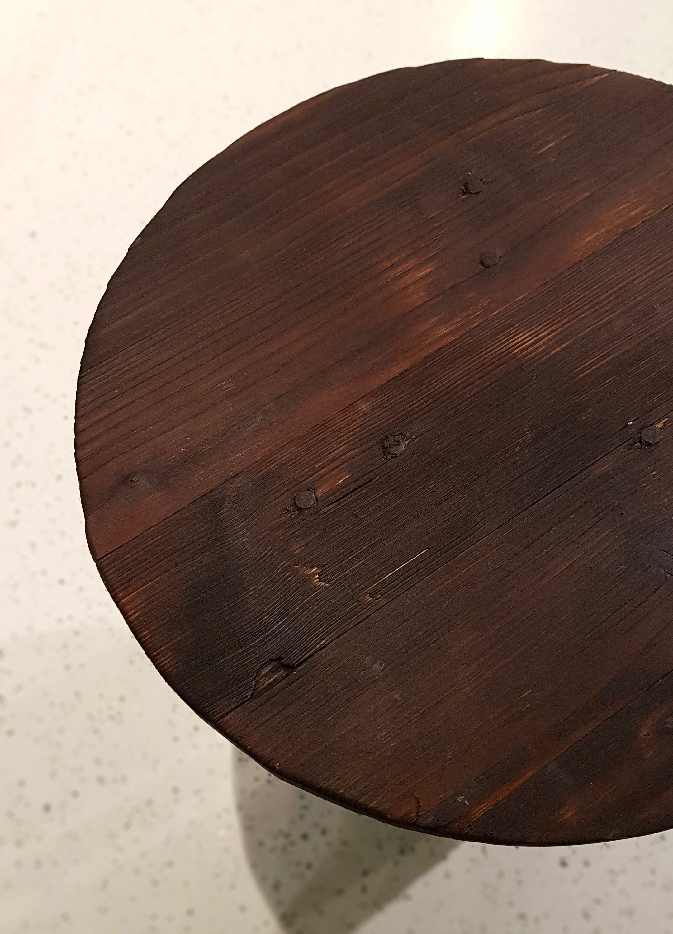 MINIMA Burnt Pine Pedestal Table - Etsy