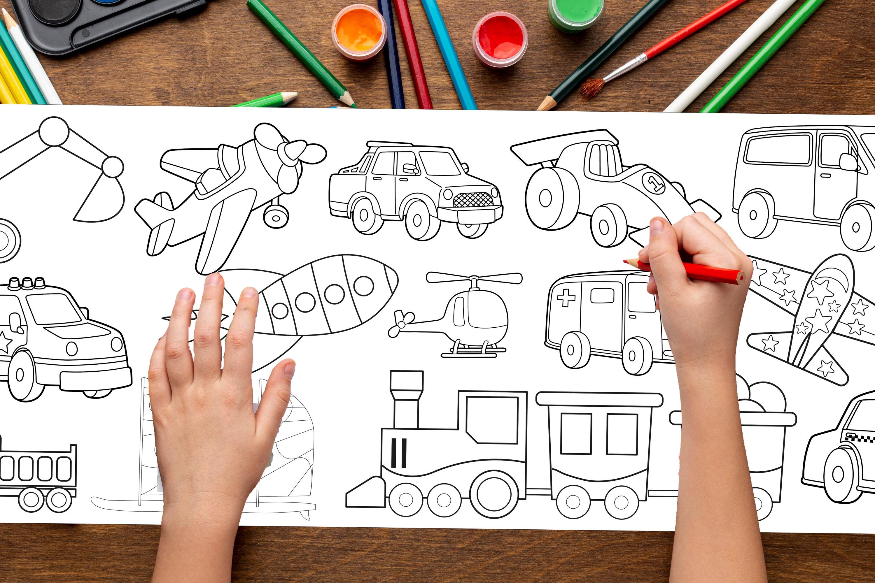 Giant Car Coloring Roll | Digital Download | Large Printable Coloring ...