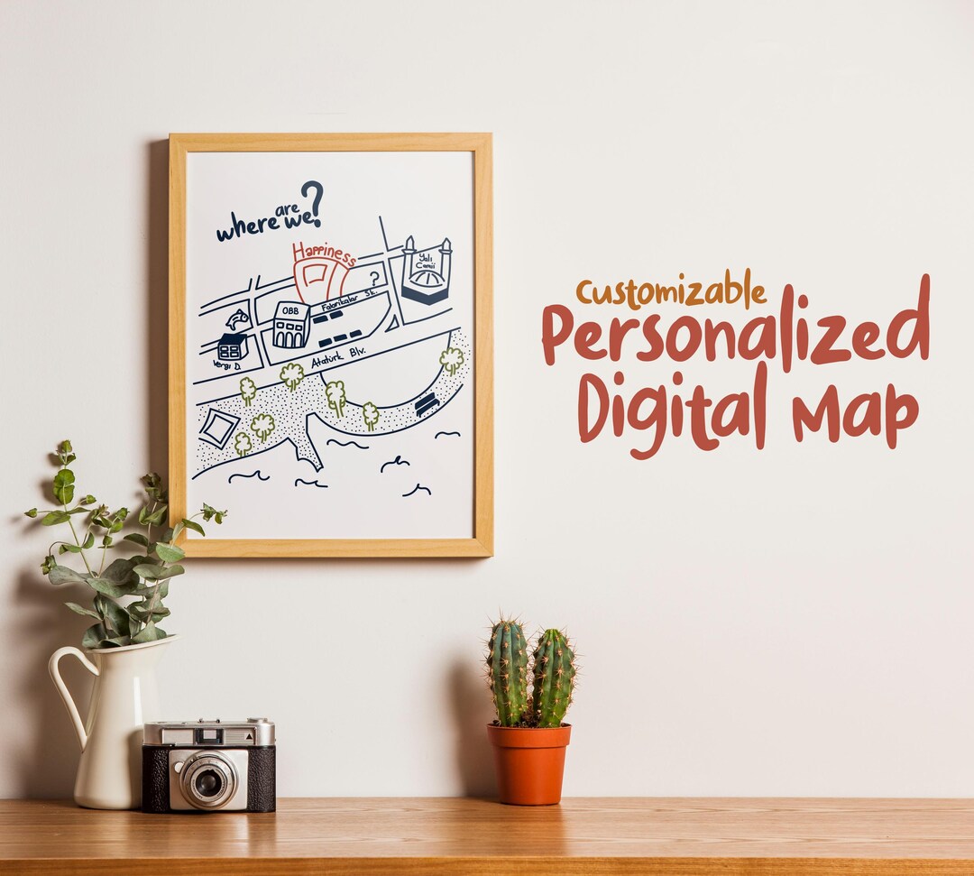 Custom Illustrated Map PDF | Cheerful Business Map | Personalized ...