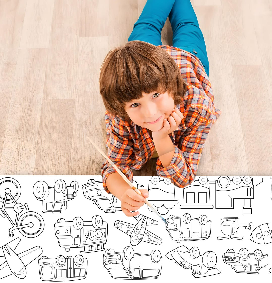 Giant Car Coloring Roll | Digital Download | Large Printable Coloring ...