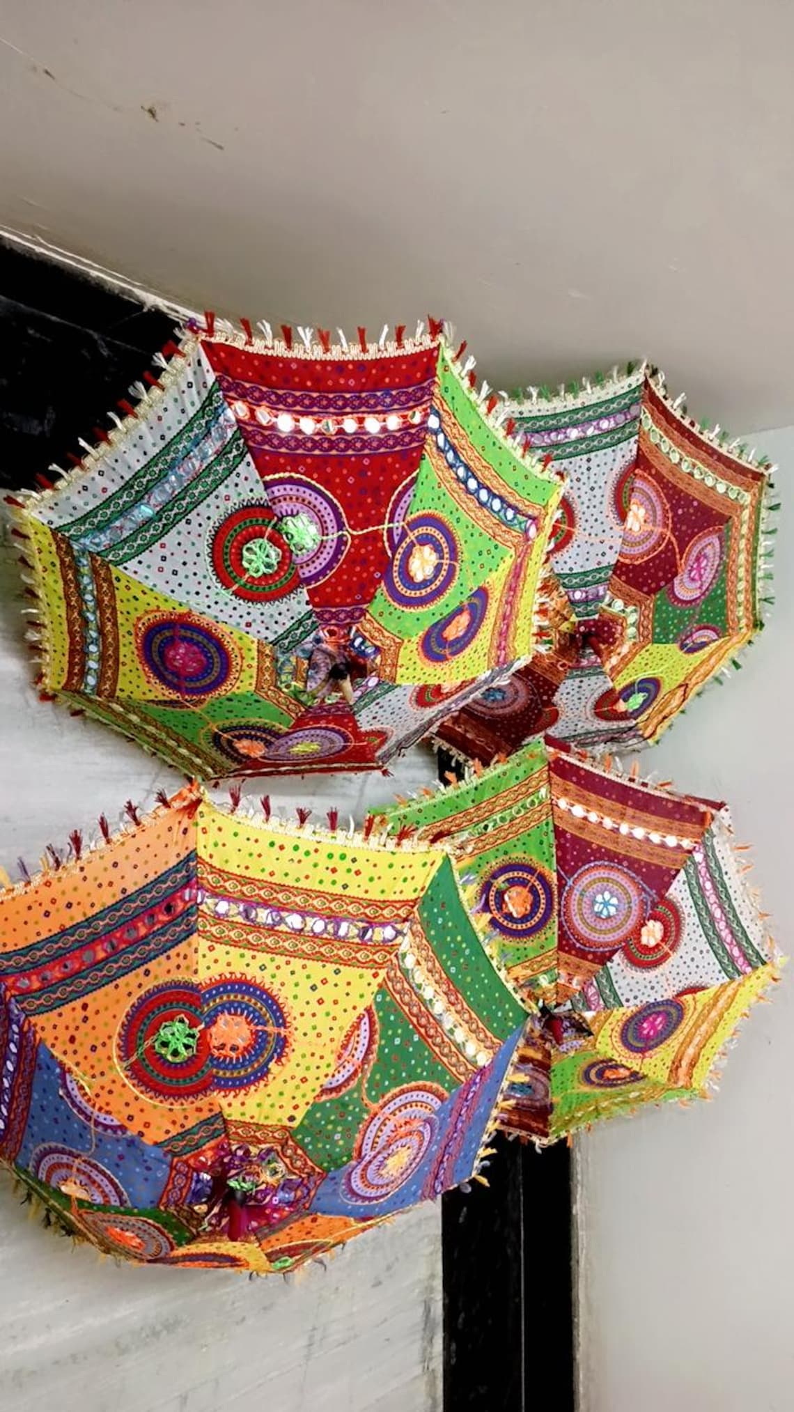 10 Pcs Indian Wedding Umbrella Handmade Umbrella Decorations Parasols ...
