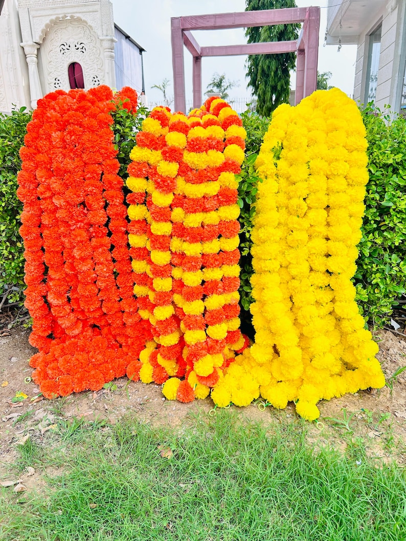 Indian Marigold Garland: Handmade Diwali Wedding Party Decor - 5 Ft - Etsy