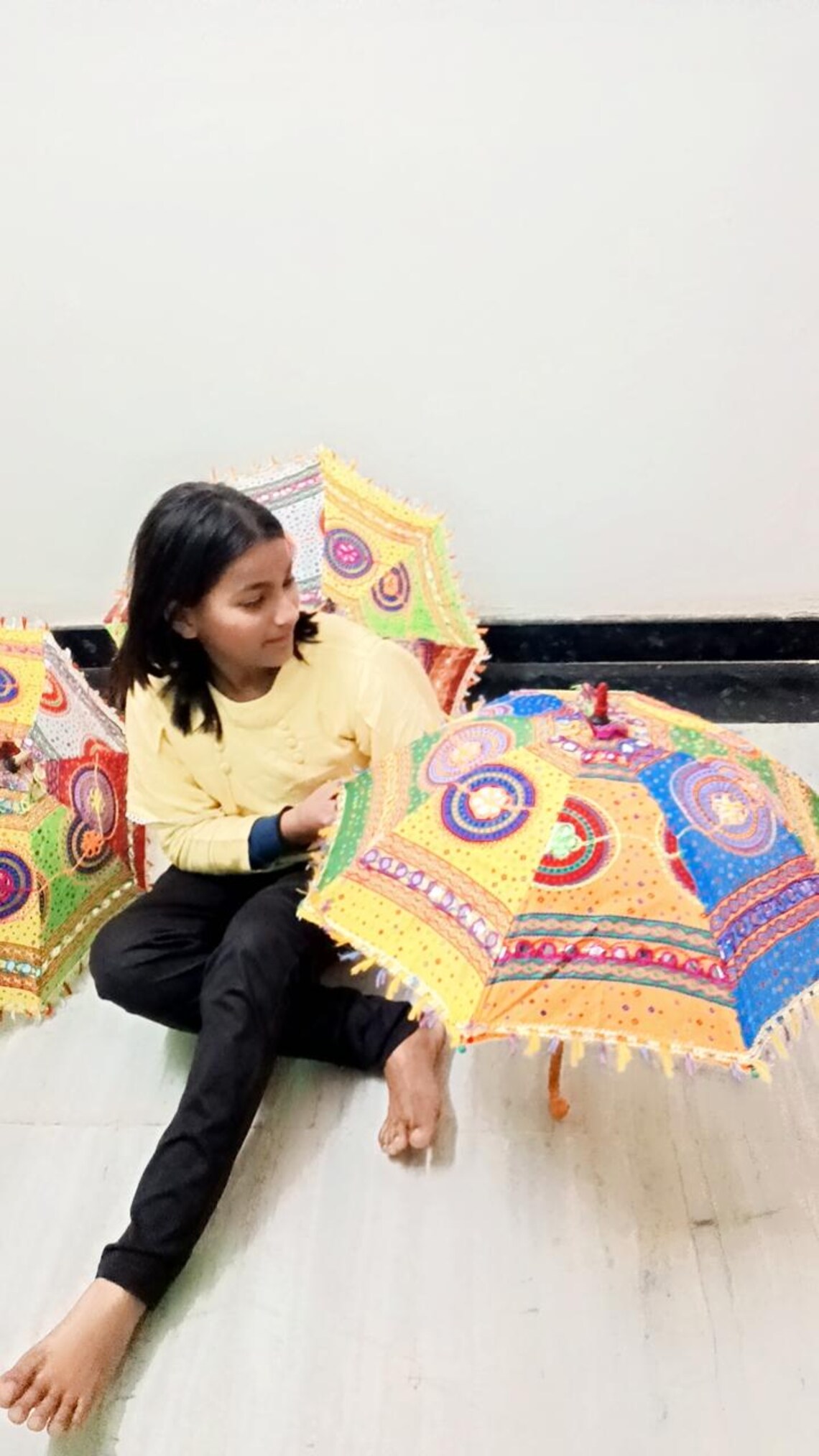 10 Pcs Indian Wedding Umbrella Handmade Umbrella Decorations Parasols ...