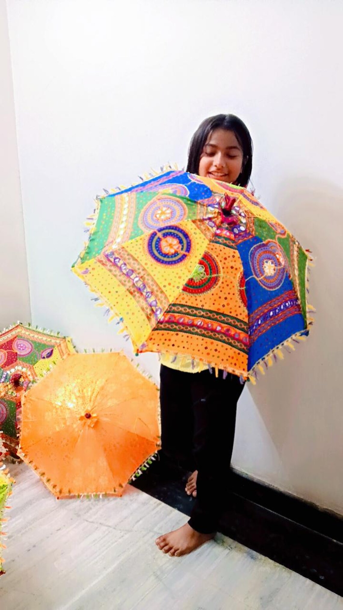 10 Pcs Indian Wedding Umbrella Handmade Umbrella Decorations Parasols ...
