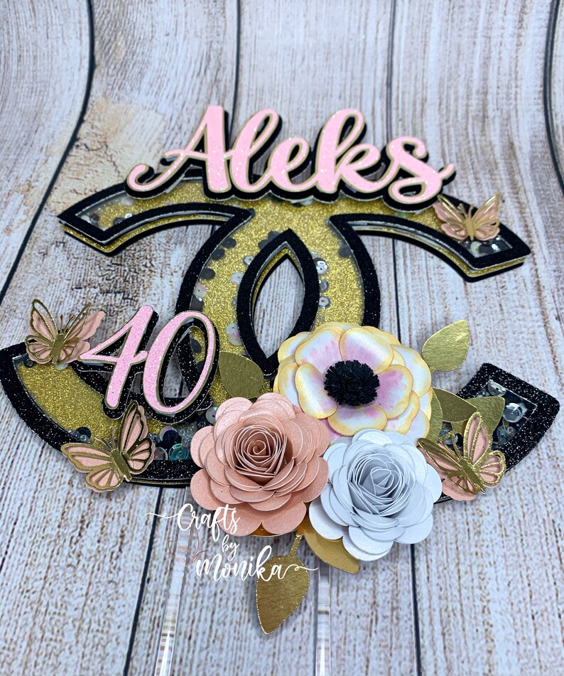 Chanel Cake Topper Coco Chanel Topper Shaker Cake Topper | Etsy