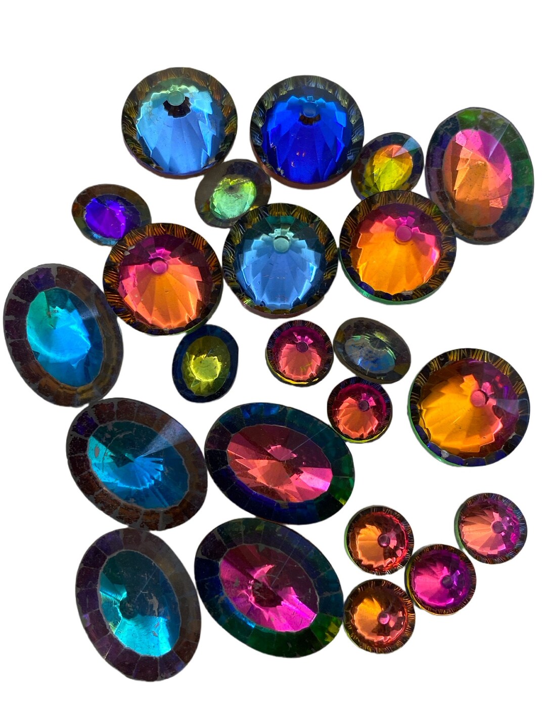 Vintage Glass Iridescent Doublet Helio Roulette Assorted Sizes - Etsy