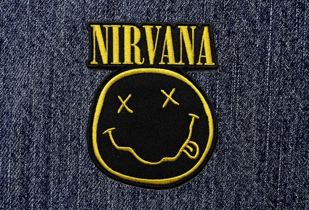 Nirvana Cut Out Logo & Happy Face Iron-on Patch Brand New/official/rare ...