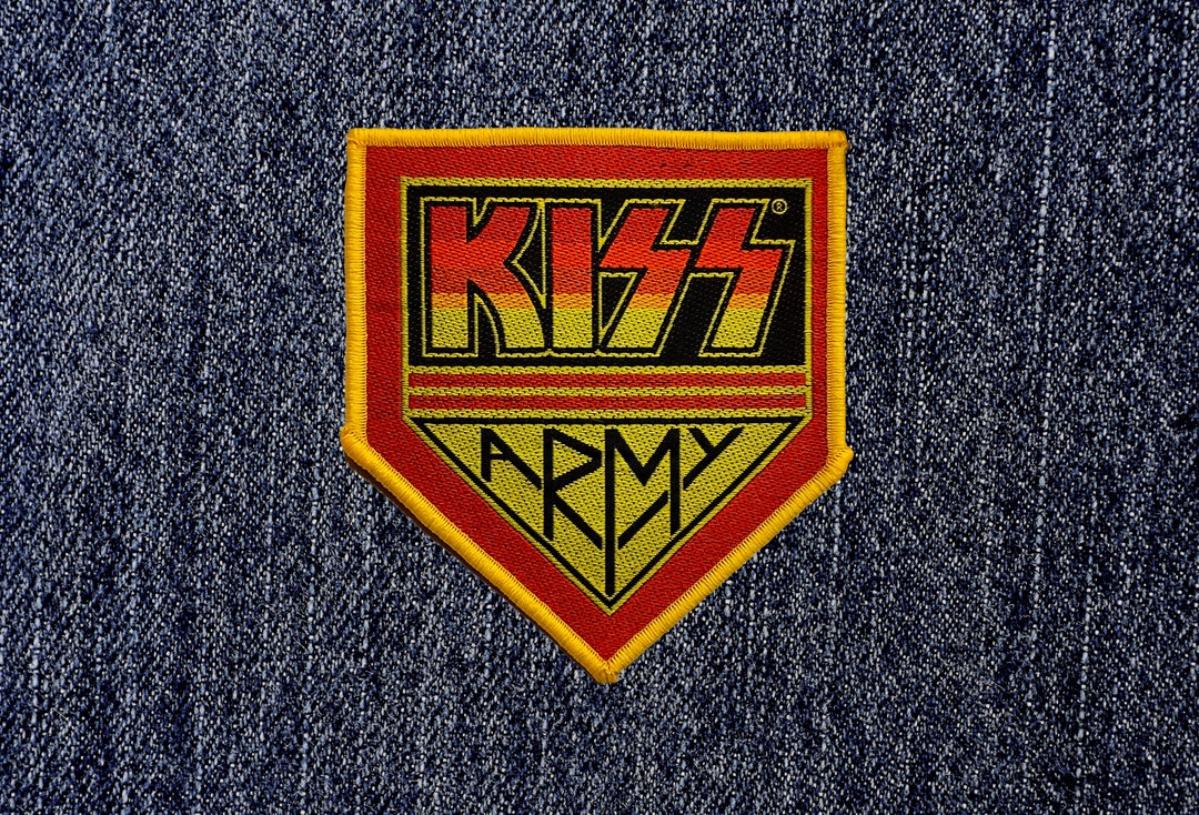 Kiss Yellow Kiss Army Woven Sew on Patch Rare/brand - Etsy