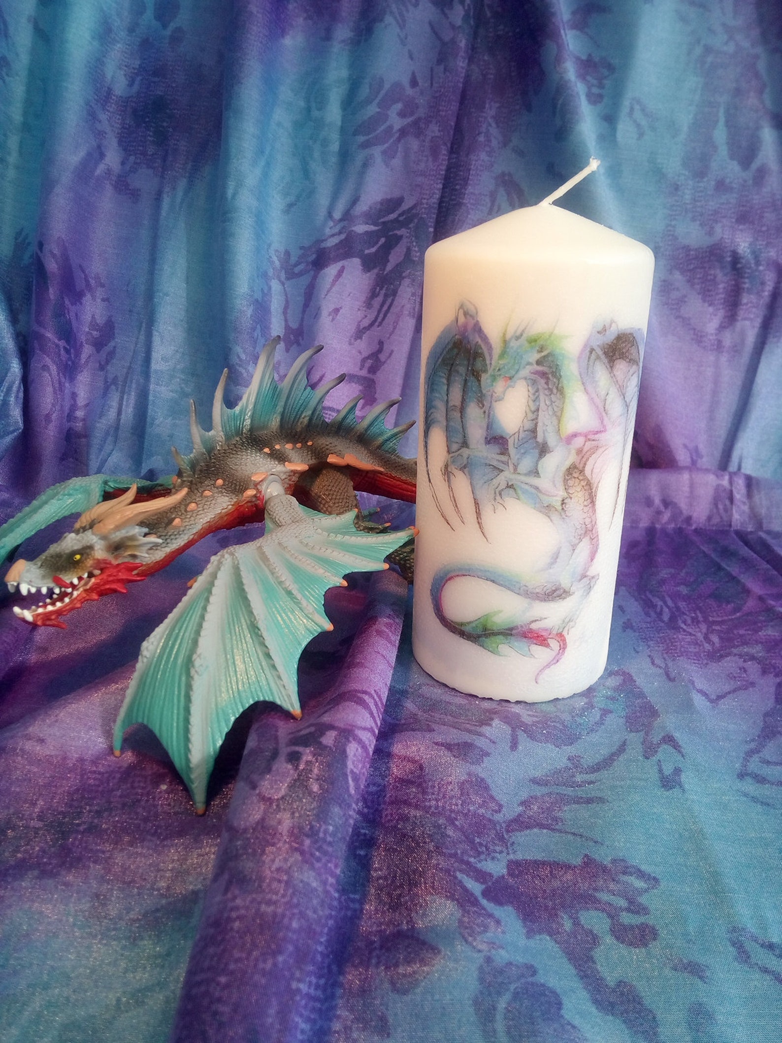 Dragon Pillar Candles Hand Decorated Family Perfect Gift Decoration - Etsy