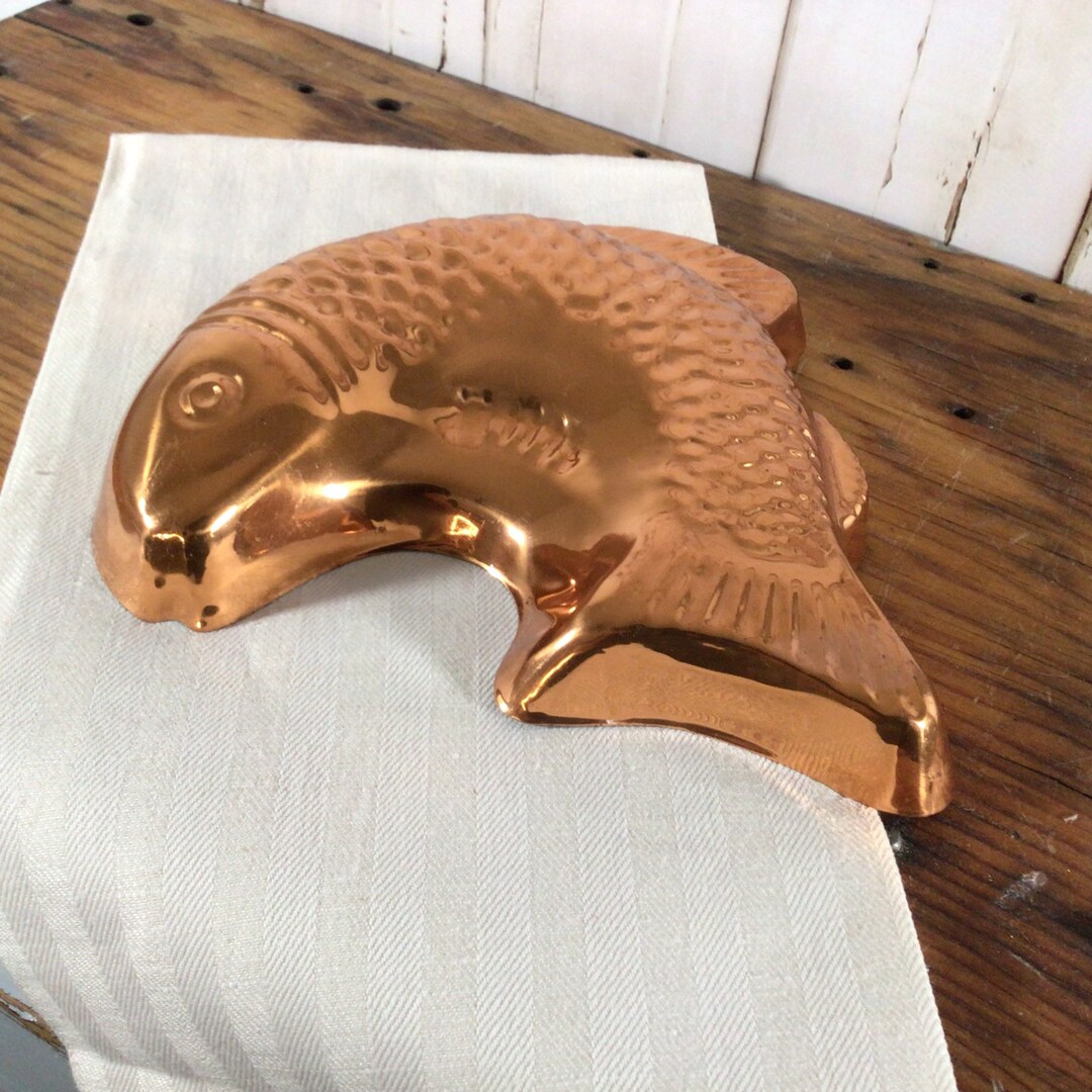 Vintage Copper Fish Mold With Nickel Lining - Etsy