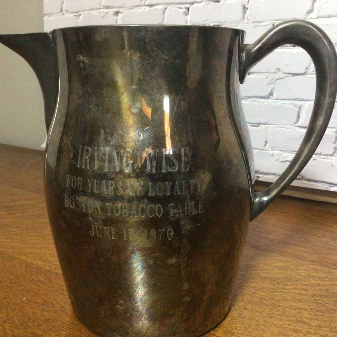 Vintage Silver Plated Water Pitcher, Drinkware, Vintage Trophy ...