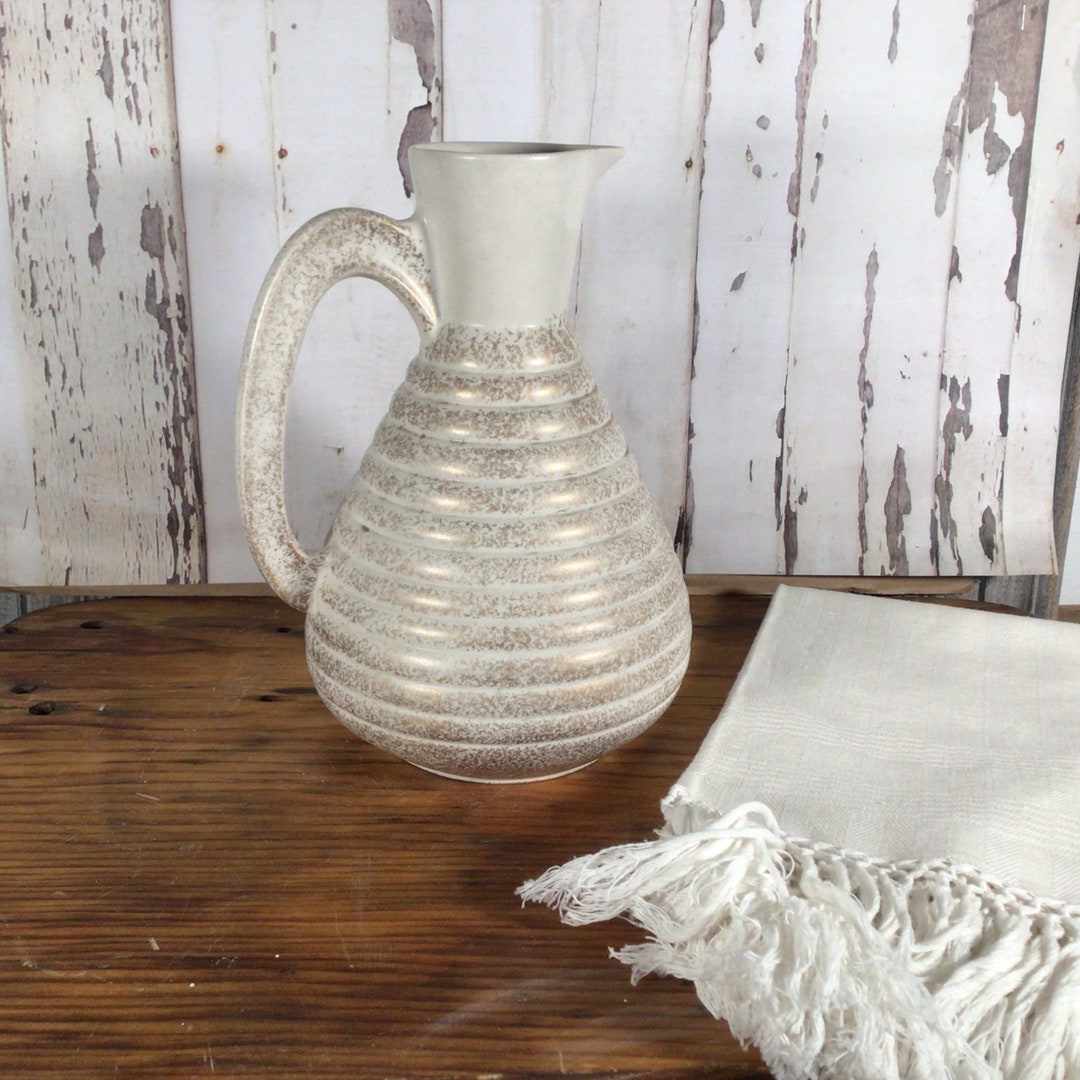 Vintage C. Miller 1957 Signed Beehive Water Pitcher, MCM Pottery, Water ...