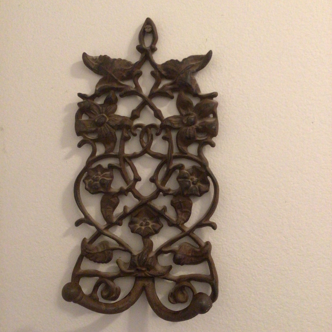 Vintage Cast Iron Floral Vine Wall Coat Hook - Etsy