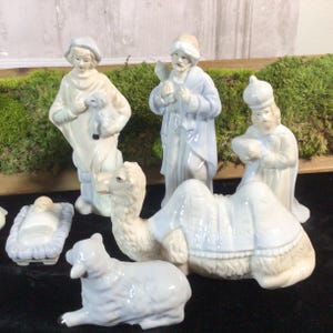 Vintage Porcelain 10 Piece Nativity Set, Religious Home Decor, Nativity ...