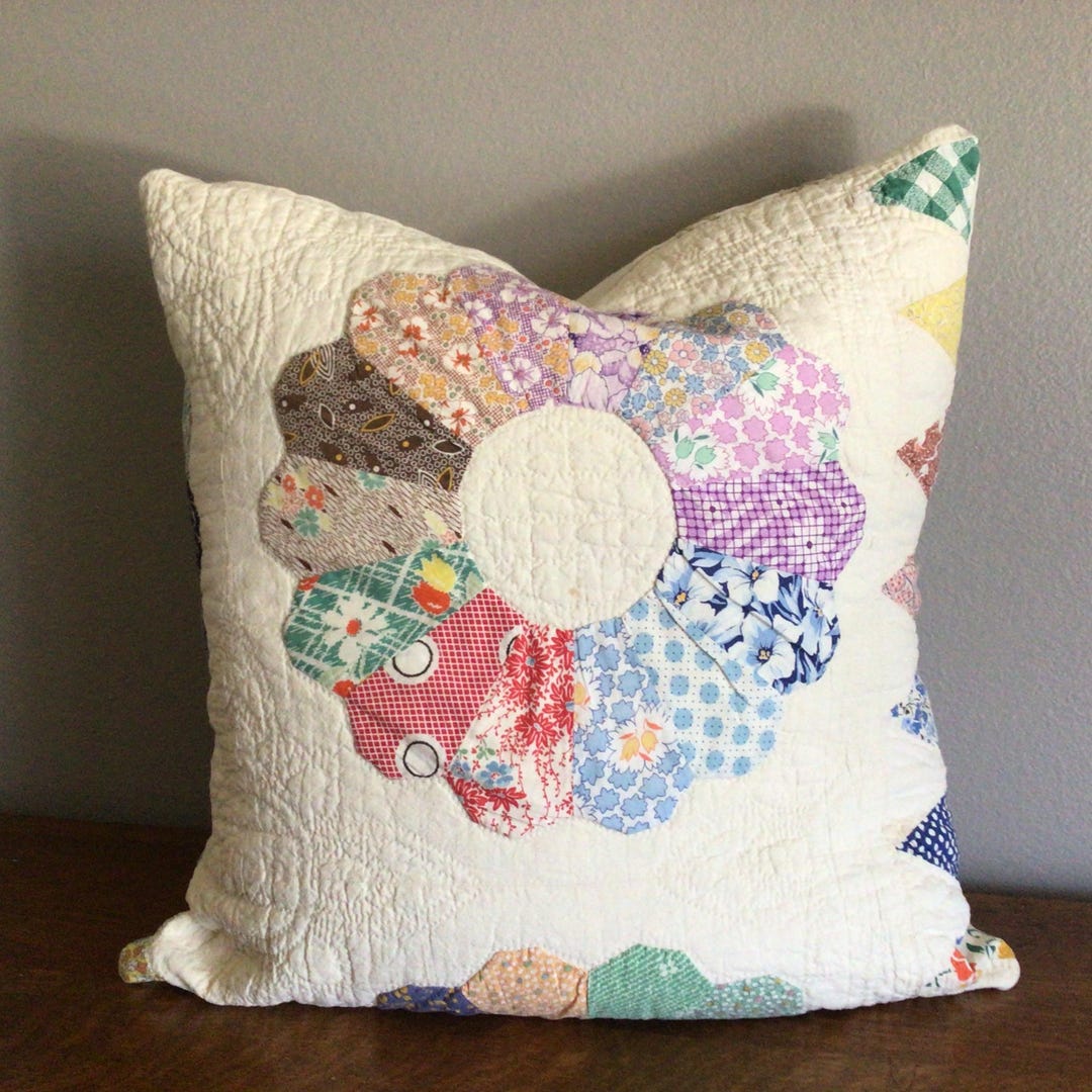 Vintage Handmade Decorative Pillow From a Antique Quilt, Throw Pillows, Bedding, Pillows - Etsy