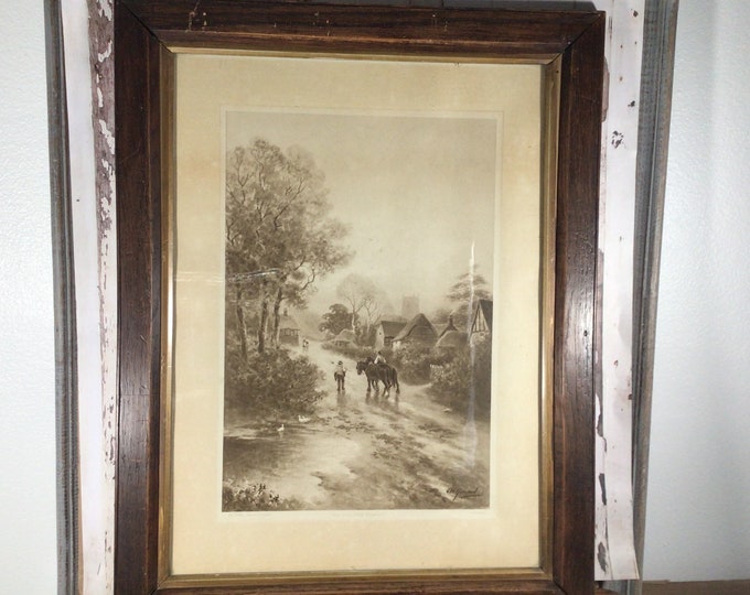 Antique Signed Etching, Vintage Art, 19th Century Etching, English ...