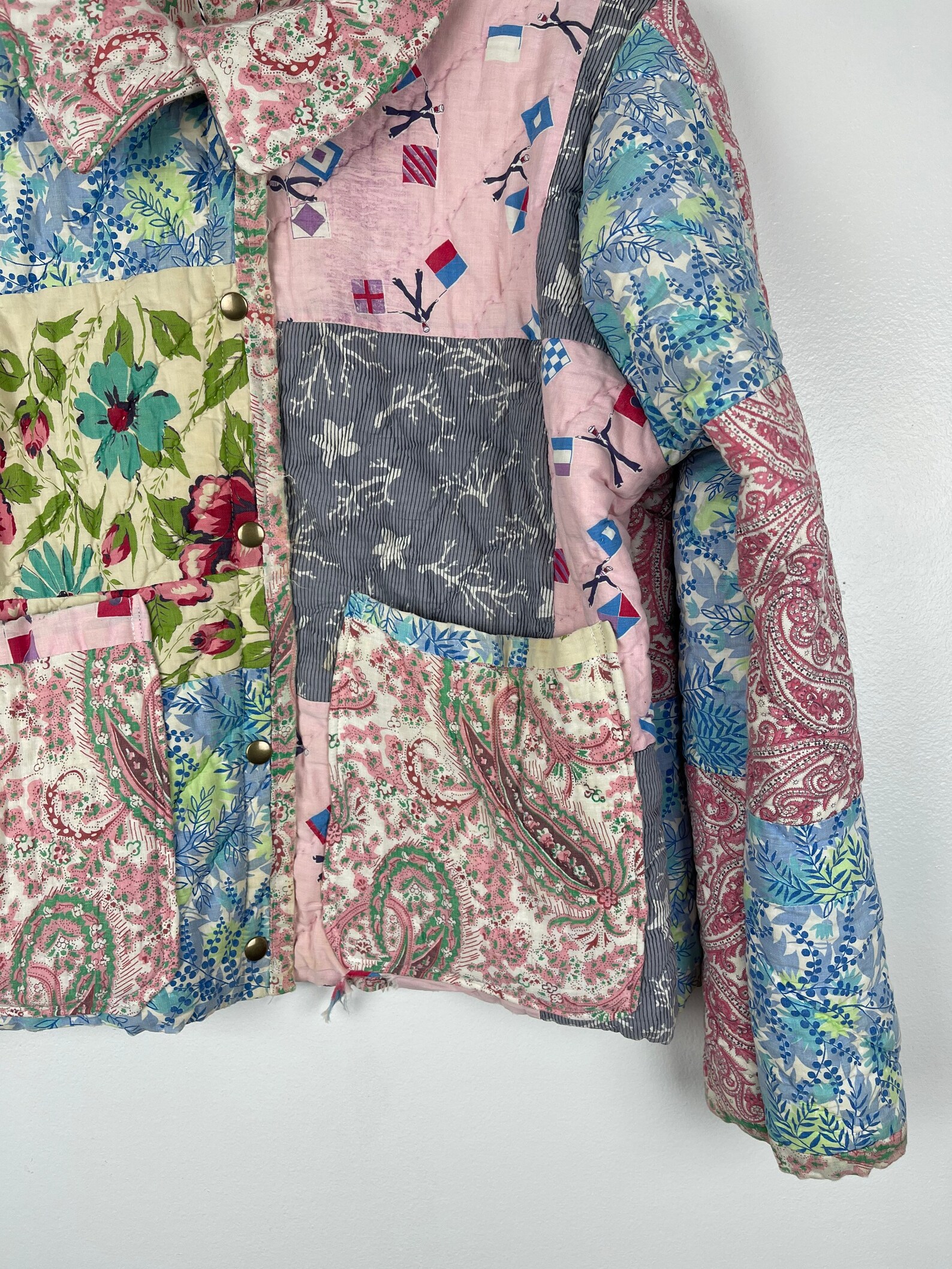Quilt Chore Coat / Medium / Vintage Patchwork Quilt Jacket / - Etsy