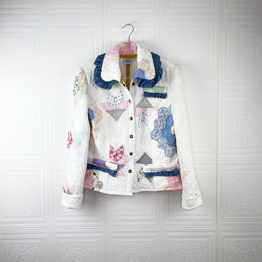 Quilt Jacket / Medium / Vintage Patchwork Quilted Lady Jacket / Jacket ...
