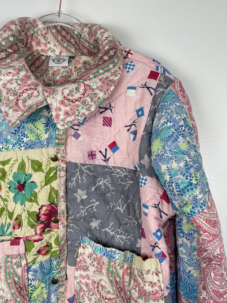 Quilt Chore Coat / Medium / Vintage Patchwork Quilt Jacket / - Etsy