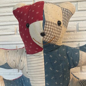 Patchwork Quilt Bear / Bear Made From Old Quilts / Farmhouse Primitive ...