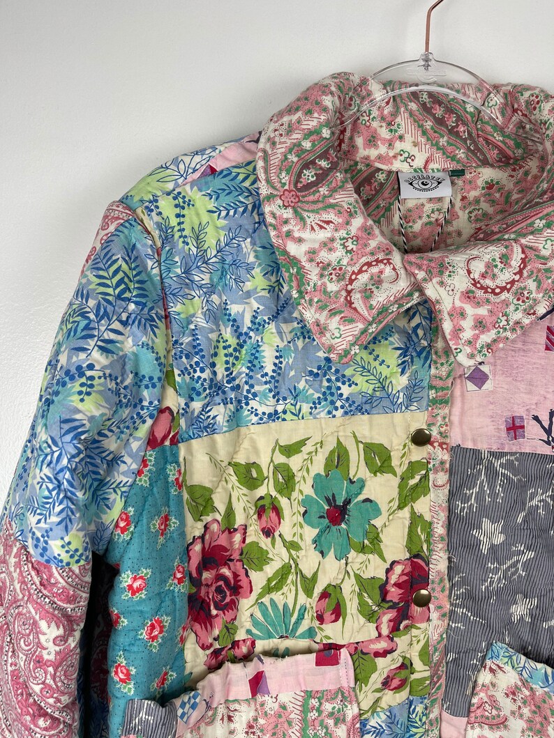 Quilt Chore Coat / Medium / Vintage Patchwork Quilt Jacket / - Etsy