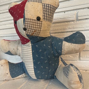 Patchwork Quilt Bear / Bear Made From Old Quilts / Farmhouse Primitive ...