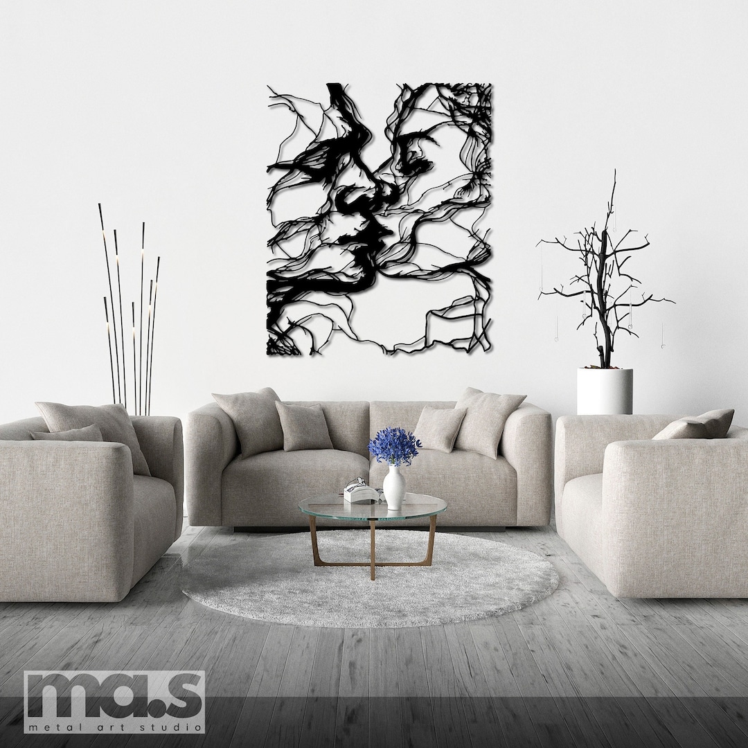 Kiss and Love of Two People Art Home Decor Metal Wall Art Bedroom ...