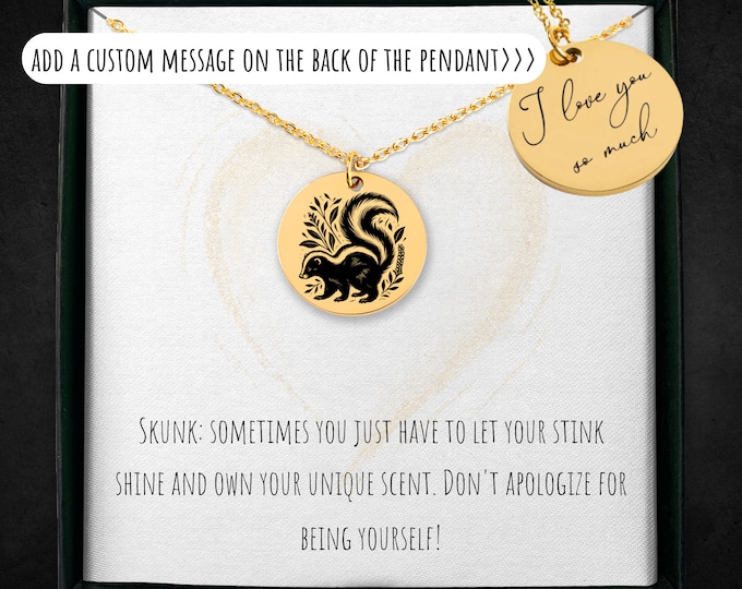 Skunk Necklace - Possum Necklace - Reversible Sterling Silver Pendant ...