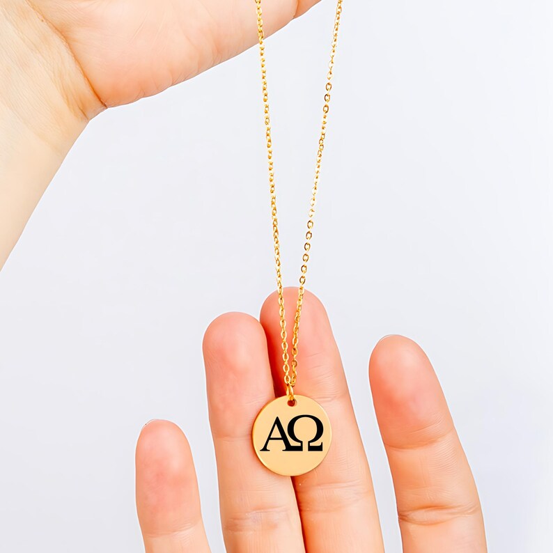 Custom Alpha Omega Necklace: Personalized Christian Pendant - Etsy