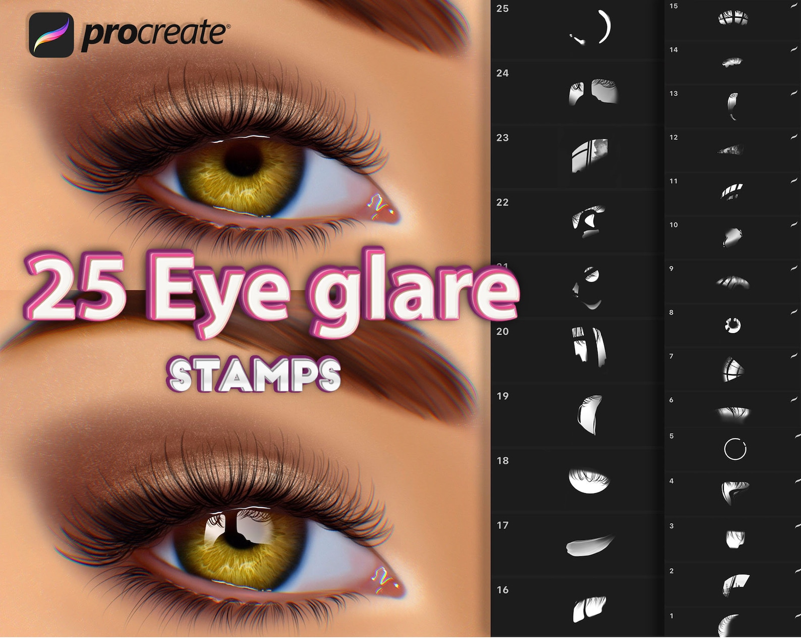 Procreate Eye Glare Stamp Procreate Eyes Brushes Procreate - Etsy