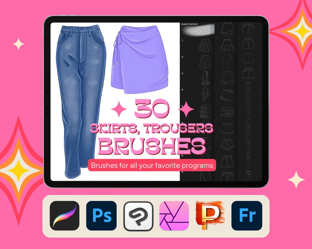 Procreate Clothes Stamps. Procreate Fashion Design Brushes. Photoshop ...